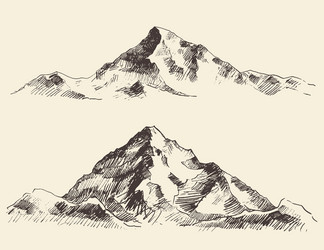 Artistic sketch of mountain ranges Royalty Free Vector Image
