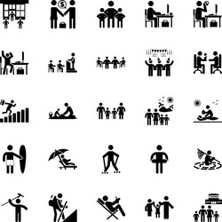 Set beach pictograms Royalty Free Vector Image
