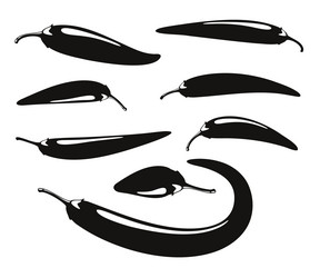 Pepper chilly silhouette Royalty Free Vector Image