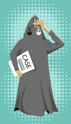 Blind judge magistrate doesnt see bribery justice Vector Image