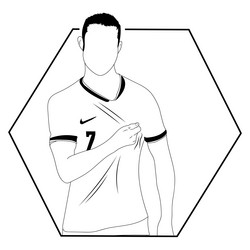 Cr7 cristiano ronaldo silhouette Royalty Free Vector Image