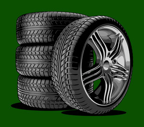 Racing car tires and wheels template Royalty Free Vector