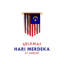 Selamat hari merdeka malaysia design for banner Vector Image