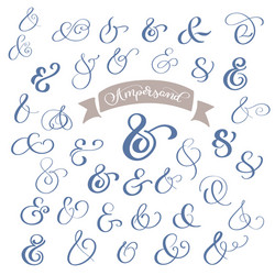 Calligraphy lettering script font s set hand Vector Image