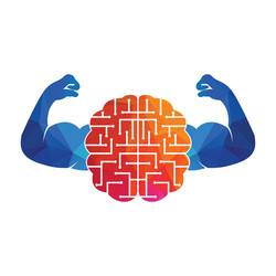 Strong technical brain logo design Royalty Free Vector Image