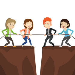 Pulling a rope isolated cartoon Royalty Free Vector Image
