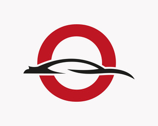 Letter o with racing flag logo speed logo symbol Vector Image