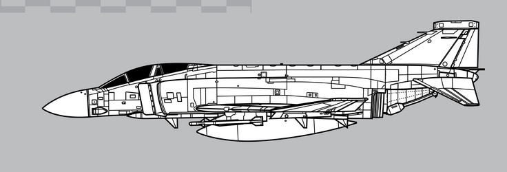 Mcdonnell douglas rf-4c phantom ii Royalty Free Vector Image