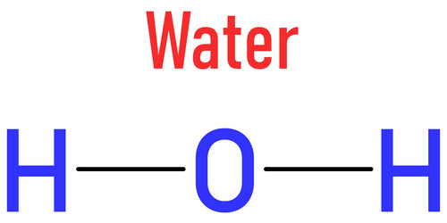 Water h2o molecule skeletal formula Royalty Free Vector