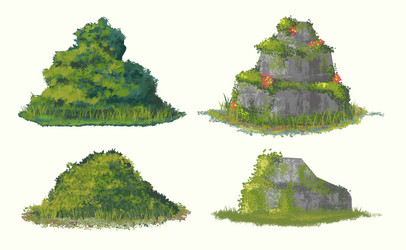 Bush drawing set tree Royalty Free Vector Image