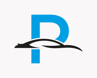Letter p with racing flag logo speed logo symbol Vector Image