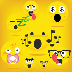 Two funny header banners cartoon yellow Royalty Free Vector