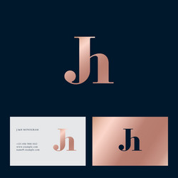 J and m letters monogram combined gold Royalty Free Vector