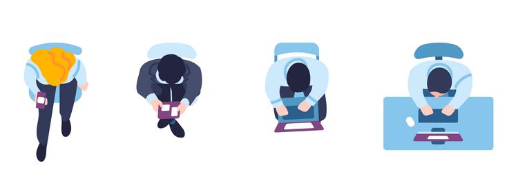 People Sitting Top View Vector Images (over 860)