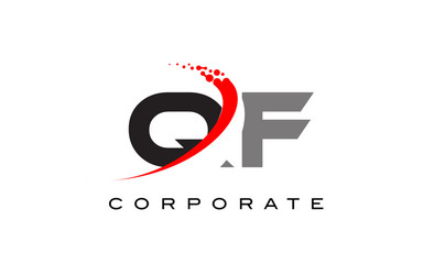 Golden letters qf logo with a minimalist design Vector Image