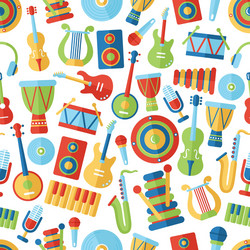 Seamless pattern with music notes hand drawn Vector Image