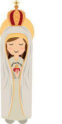 Virgin mary cartoon character in nativity story Vector Image