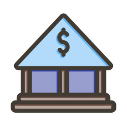 Bank thick line filled colors for personal Vector Image