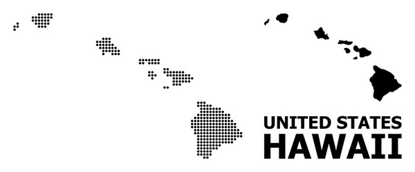 Dot mosaic map hawaii state Royalty Free Vector Image