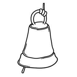 Bell doodle icon drawing sketch hand drawn Vector Image