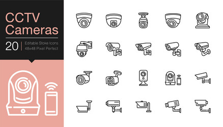 Cctv camera icons design for presentation graphic Vector Image