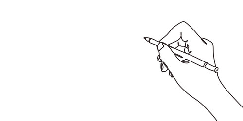 Continuous one line drawing of hand writing Vector Image