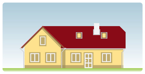 House with red roof on white background Royalty Free Vector