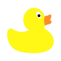 Rubber duck ducky bath toy flat color icon Vector Image