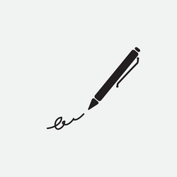 Signature pen undersign underwrite ratify Vector Image