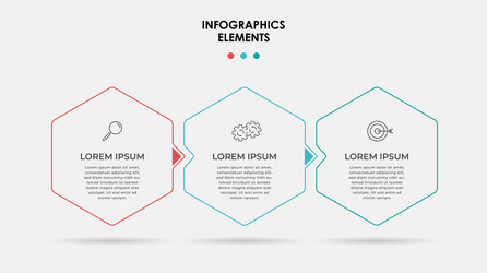 Business infographics presentations with 3 steps Vector Image