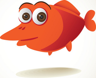Cute red fish cartoon Royalty Free Vector Image