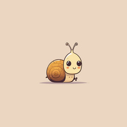 Cute kawaii snail chibi mascot cartoon style Vector Image