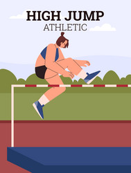 Log jump athletic poster flat Royalty Free Vector Image