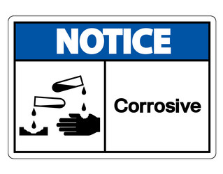 Safety first corrosive symbol sign isolate Vector Image
