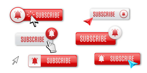 Collection icon subscribe button set Royalty Free Vector