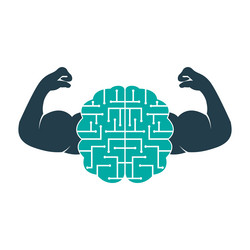 Strong technical brain logo design Royalty Free Vector Image