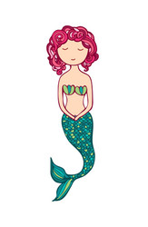 Adorable Mermaid Siren Royalty Free Vector Image