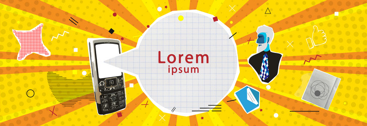 Advertising banner collage Royalty Free Vector Image