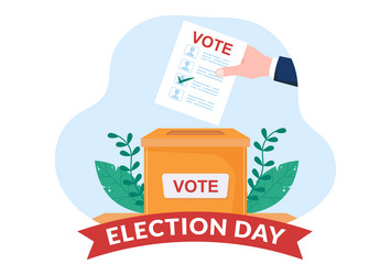 Election day political hand drawn cartoon flat Vector Image