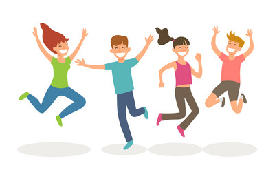 Funny people jumping Royalty Free Vector Image