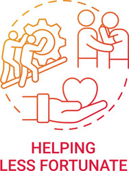 Helping less fortunate concept icon Royalty Free Vector