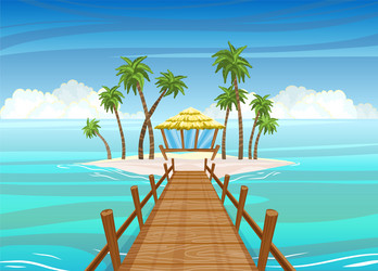 Small wooden bridge Royalty Free Vector Image - VectorStock