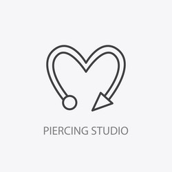 Piercing studio logo earrings pierced ear icon Vector Image