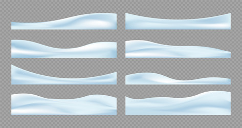 Realistic snowdrifts collection winter snowy Vector Image