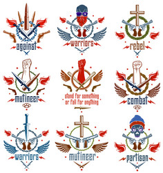 Revolution and riot aggressive emblem or logo Vector Image