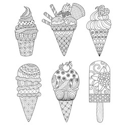Ice cream alphabet abc coloring page i tracing Vector Image