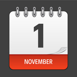 November 1 calendar daily icon Royalty Free Vector Image
