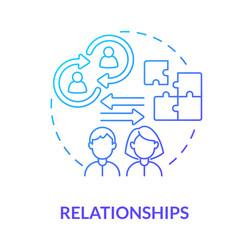 Relationships blue concept icon Royalty Free Vector Image