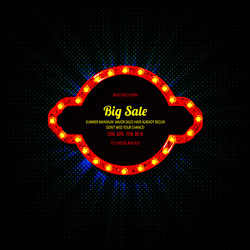 Retro light sign vintage style banner Royalty Free Vector