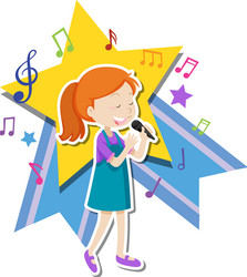 Female singer cartoon character Royalty Free Vector Image